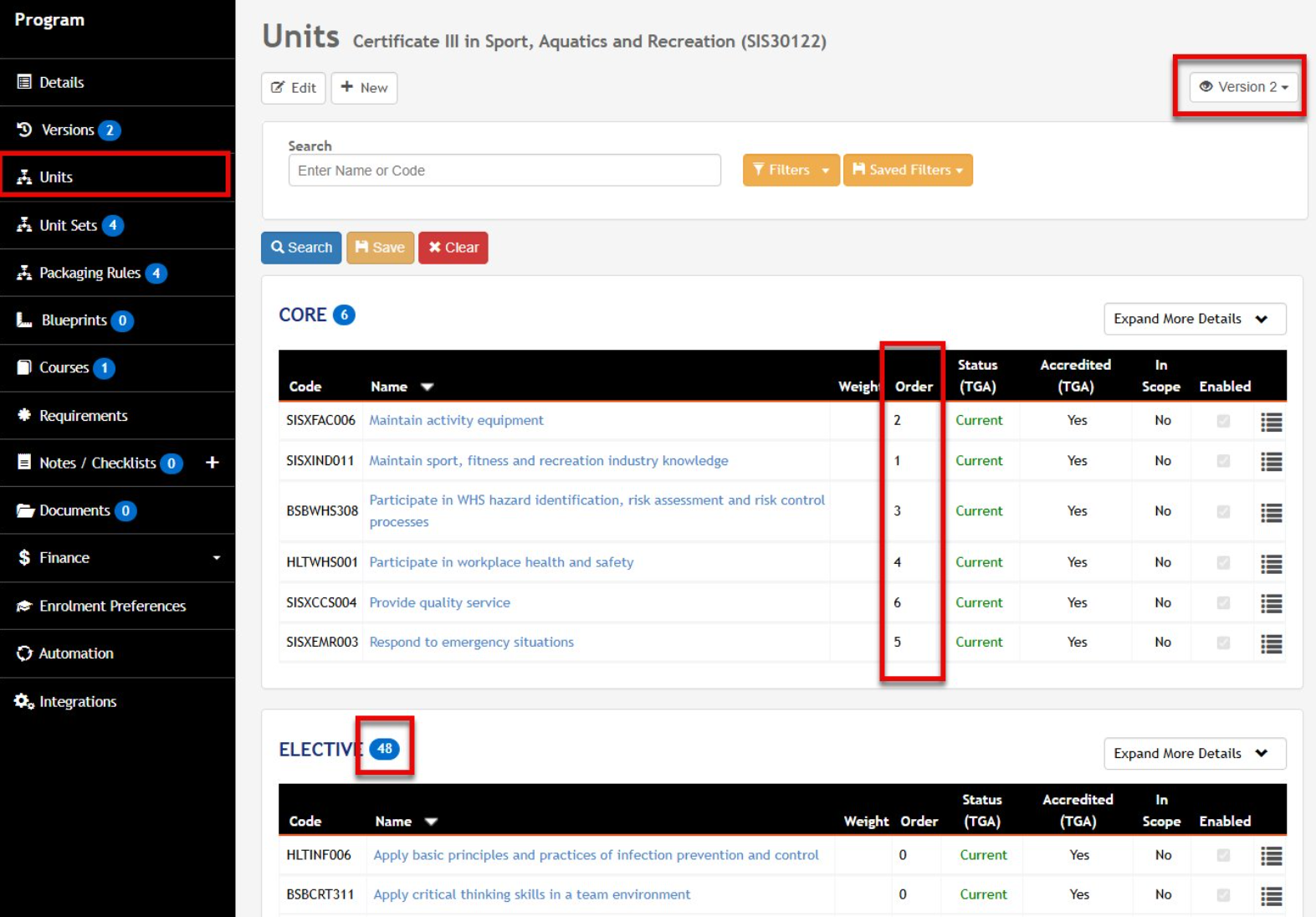 VET Program Versioning