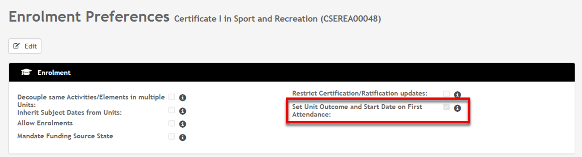 First attendance